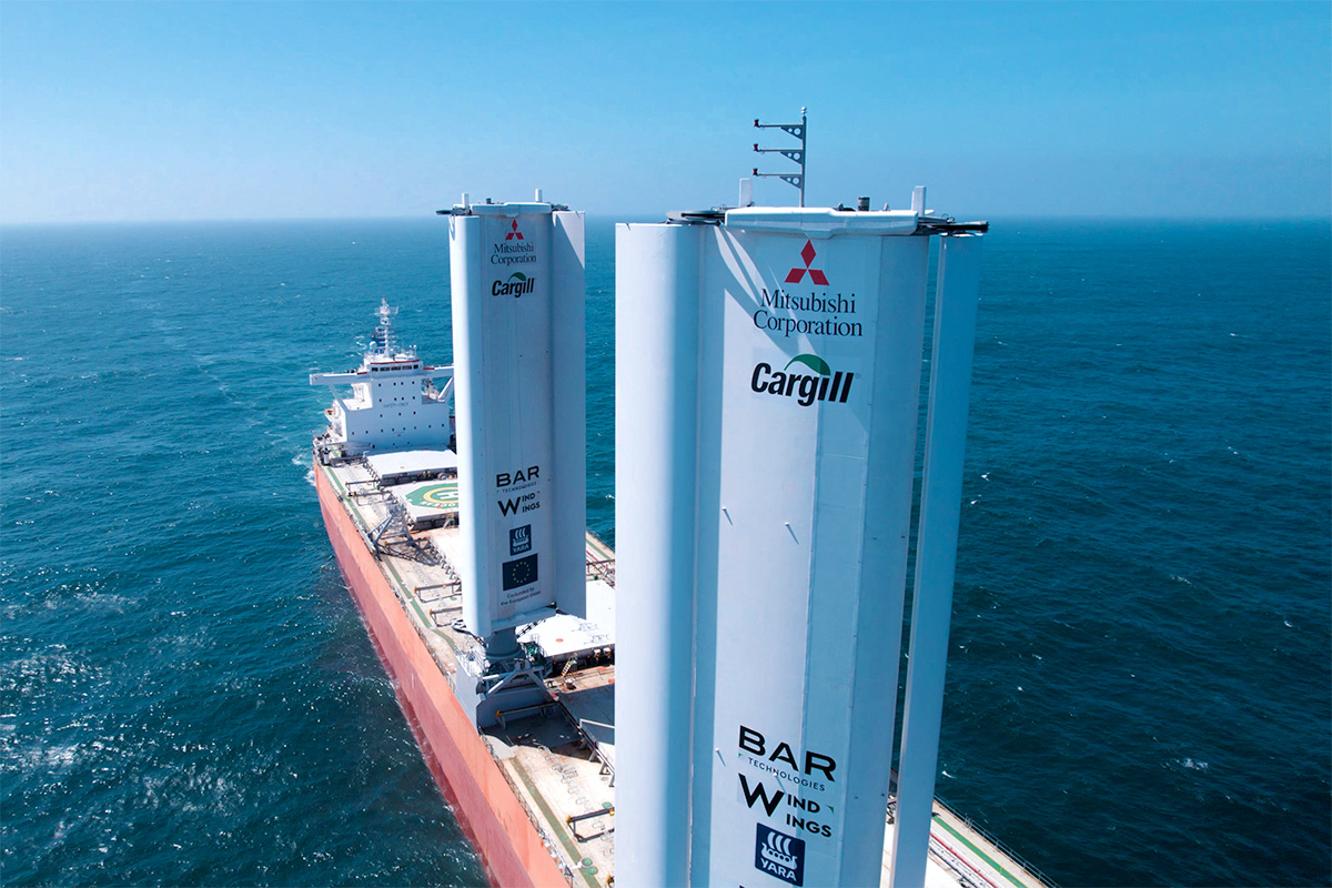 Retrofitted large solid wind sails save three tonnes of fuel per day ...