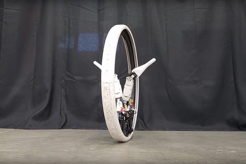 Ringbot rolls on a single wheel and uses legs to steer - Myshify
